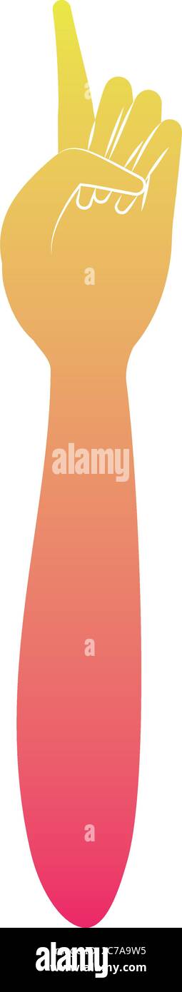 one sign with hand design of People arm finger person learn ...