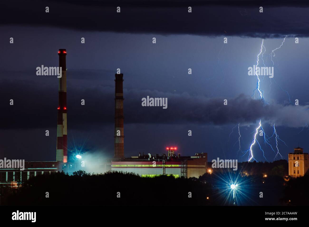 Factory night rain hi-res stock photography and images - Alamy
