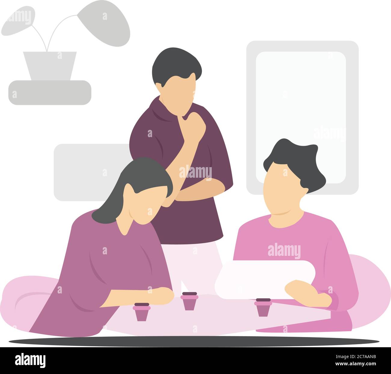 Discussing work hand group Cut Out Stock Images & Pictures - Alamy