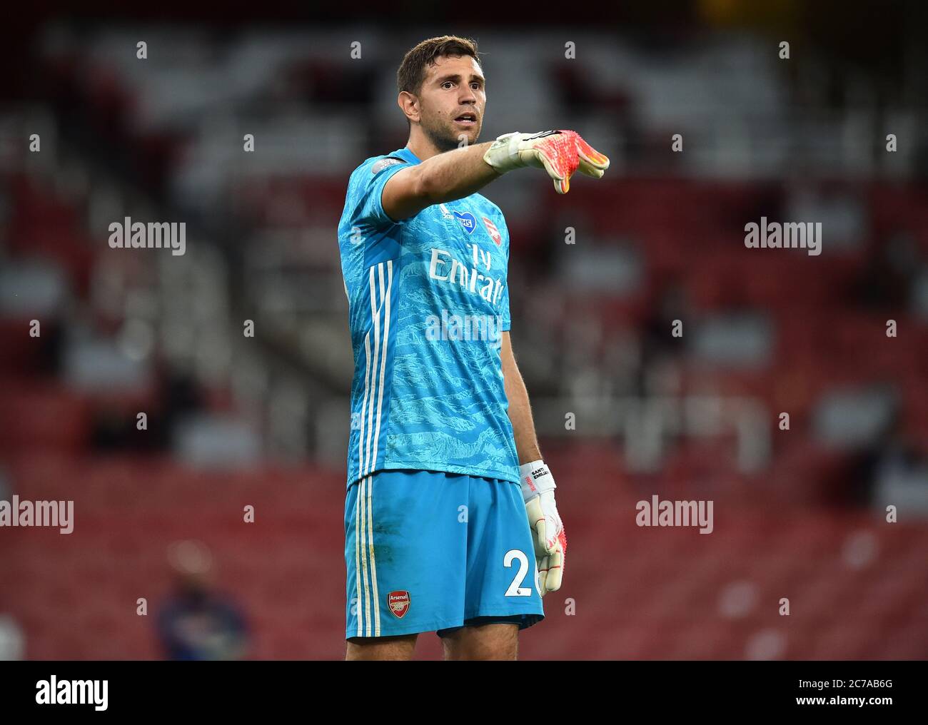 Arsenal goalkeeper Emiliano Martinez during the Premier League match at ...