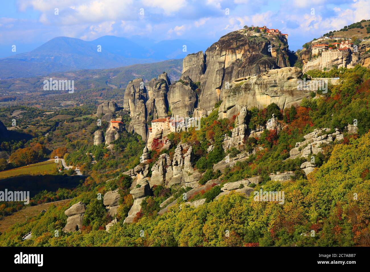 Meteora mountains in Greece Stock Photo - Alamy