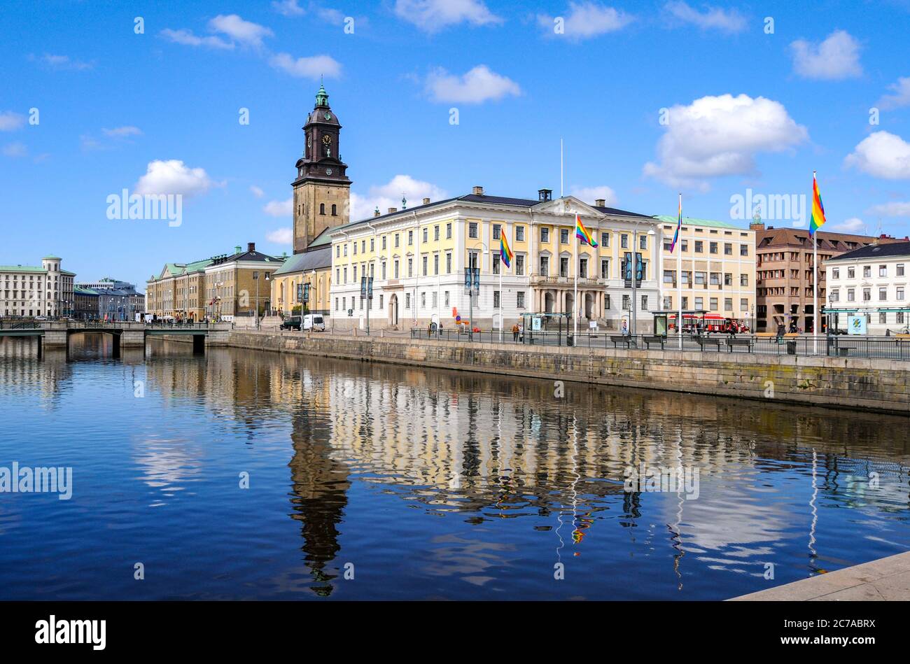 Buildings in Gothenburg, Sweden, reflected in the water Stock Photo - Alamy