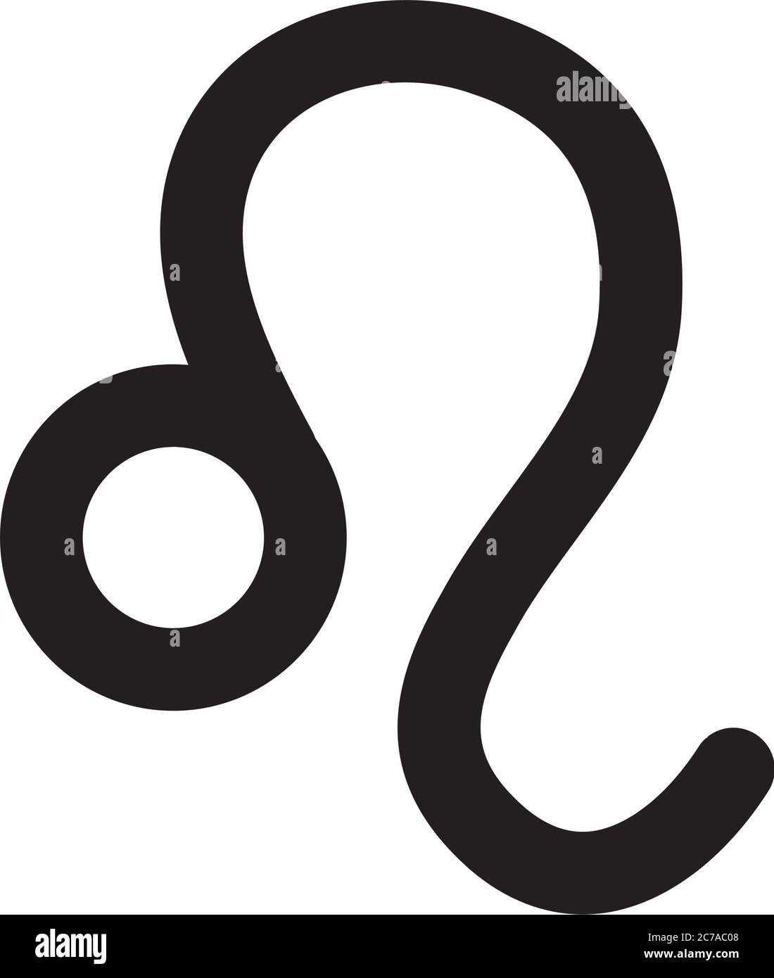 astrology concept, leo symbol icon over white background, silhouette ...