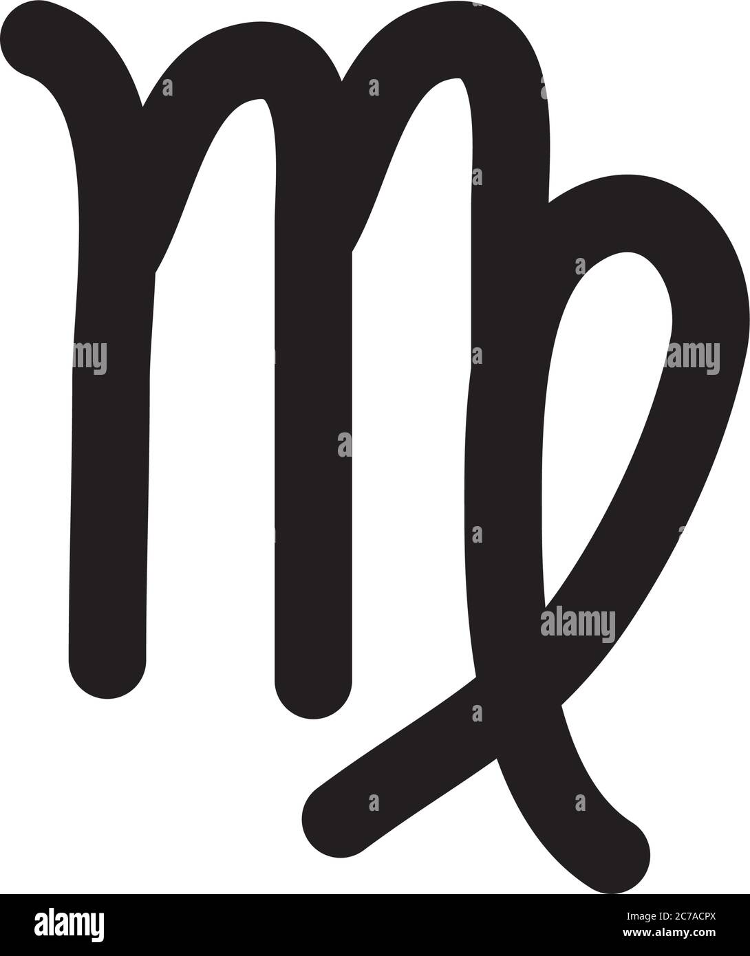 astrology concept, virgo sign, the virgo symbol over white background ...