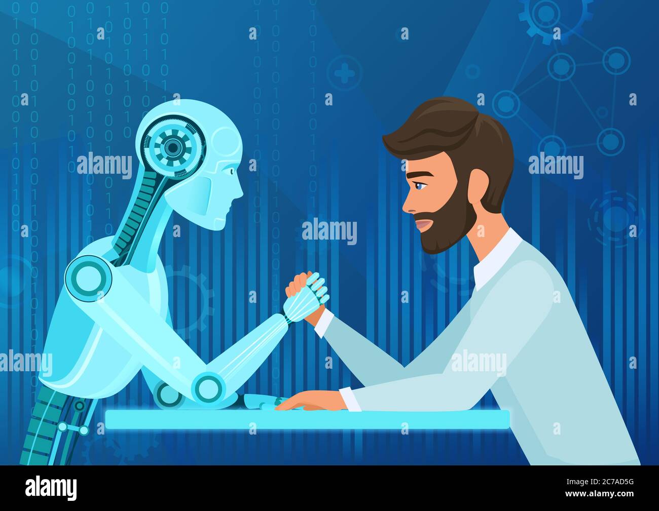 Man vs technology Stock Vector Images - Alamy