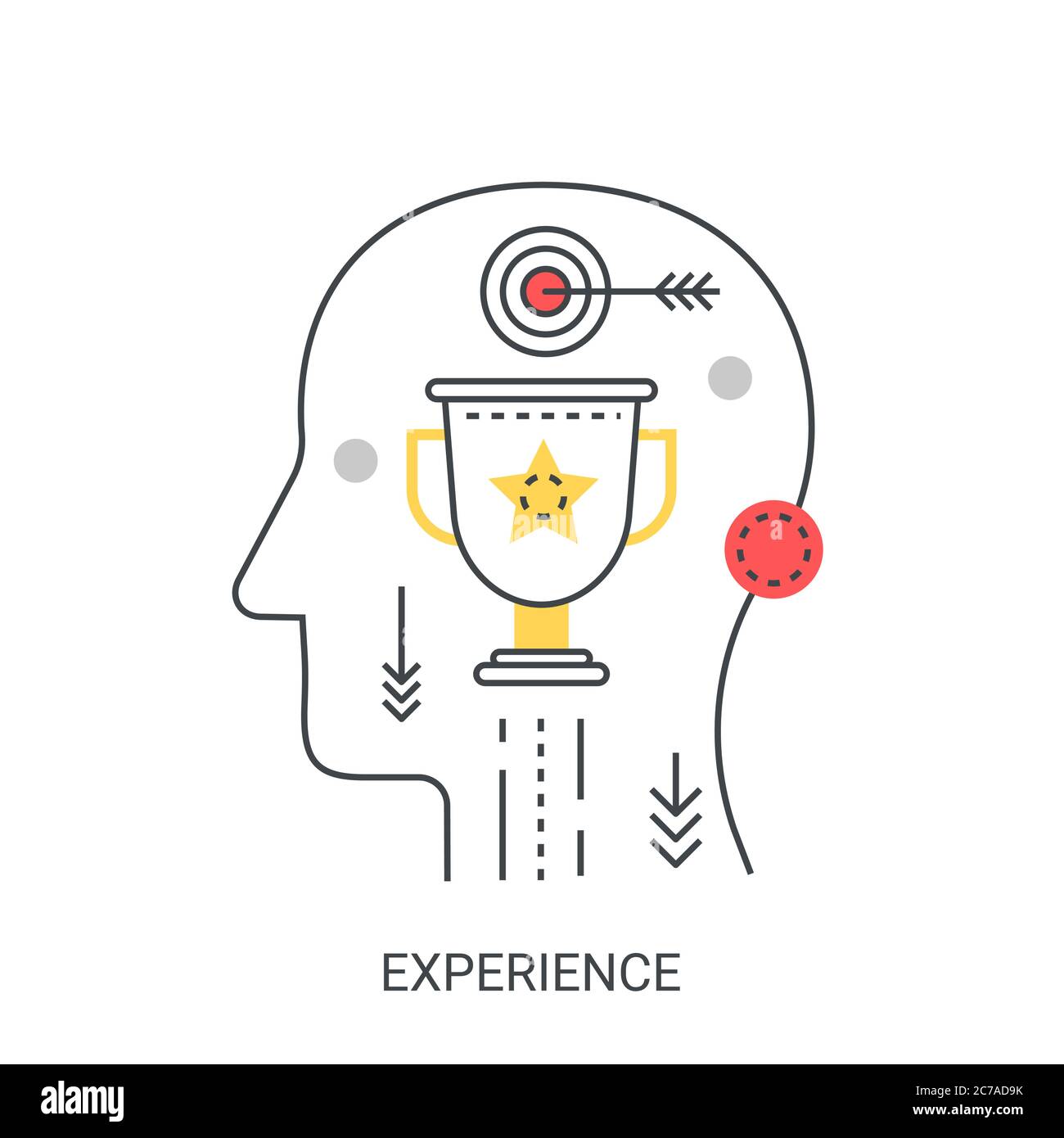 Experience flat line vector illustration concept isolated Stock Vector ...