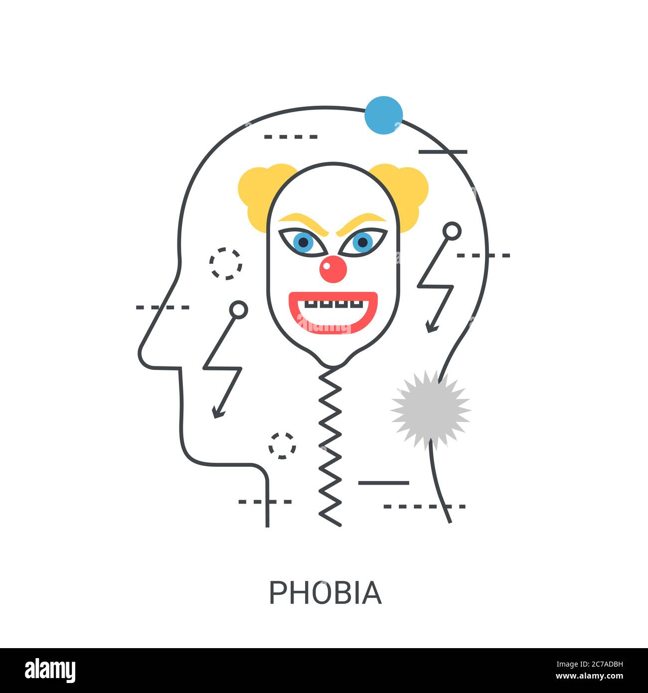 Anxiety line art Cut Out Stock Images & Pictures - Alamy