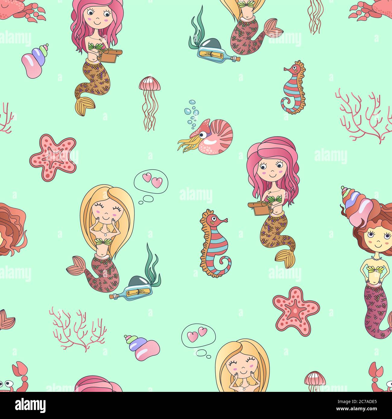 Vintage mermaid vector hi-res stock photography and images - Alamy