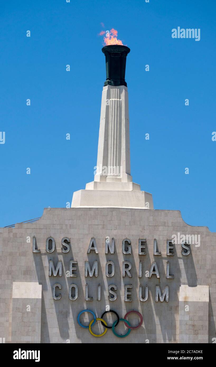 Los Angeles, California, USA. 15th July, 2020. The Olympic torch at the ...