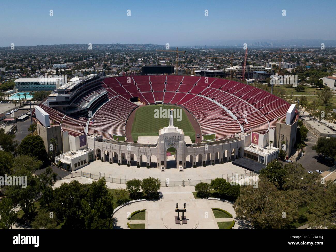Los Angeles, California, USA. 15th July, 2020. The Olympic torch at the ...