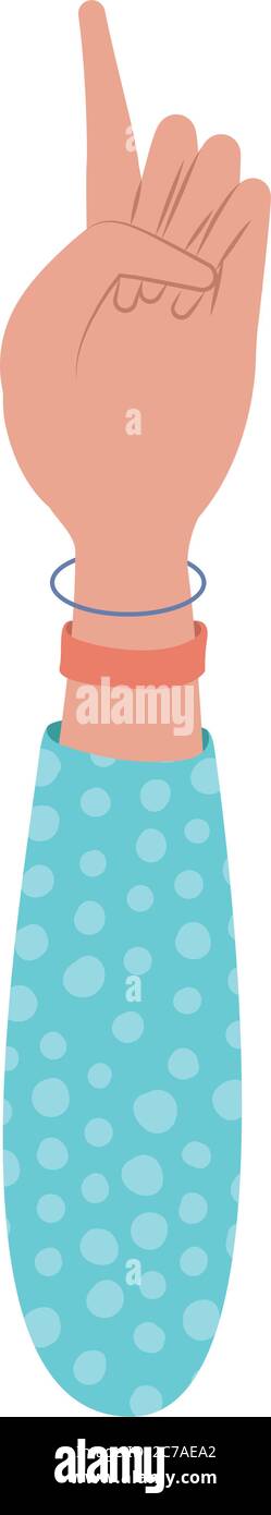 one sign with hand design of People arm finger person learn ...