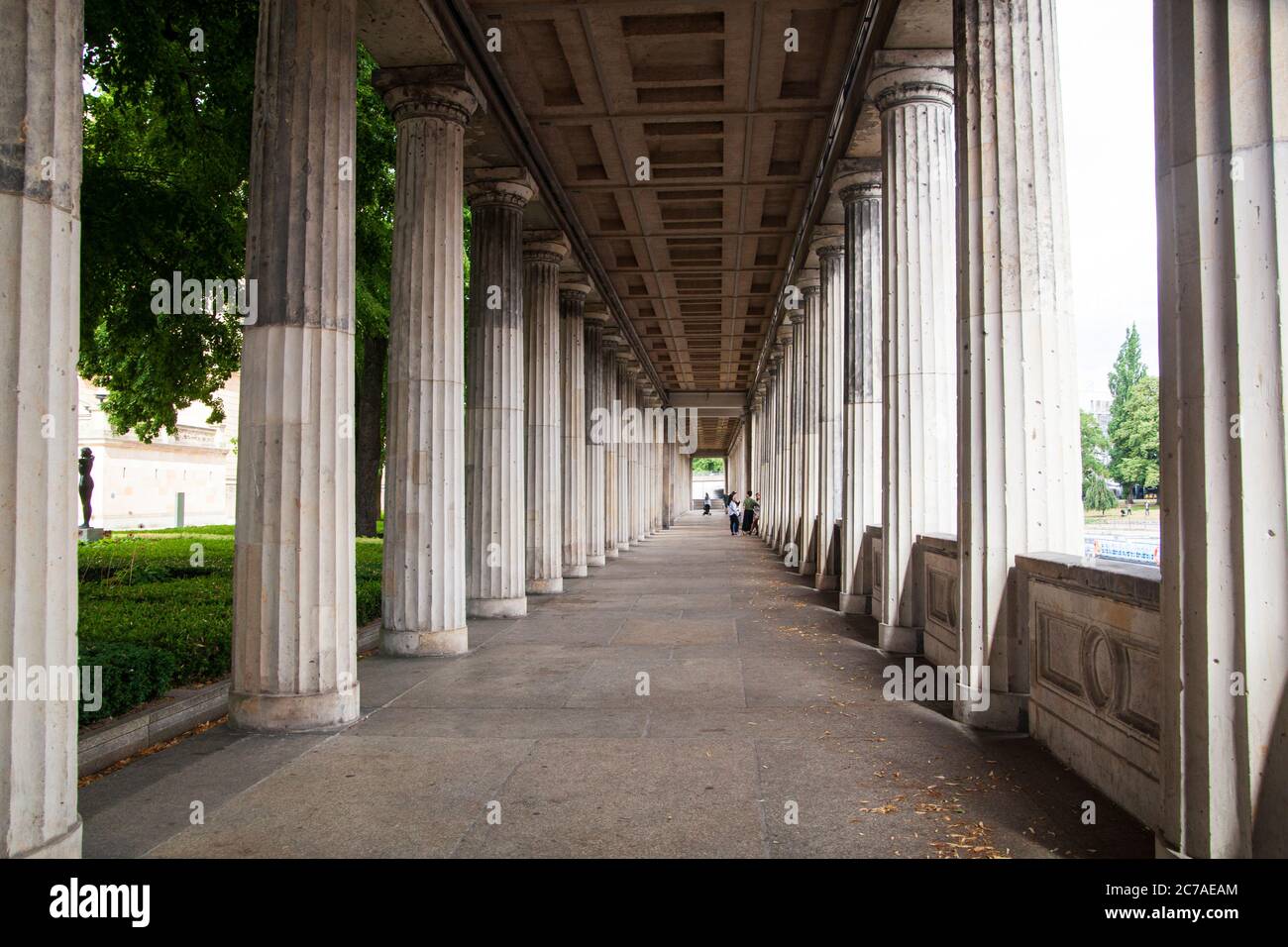 A view to a passage with columns on a Museum Island in Berlin Stock ...