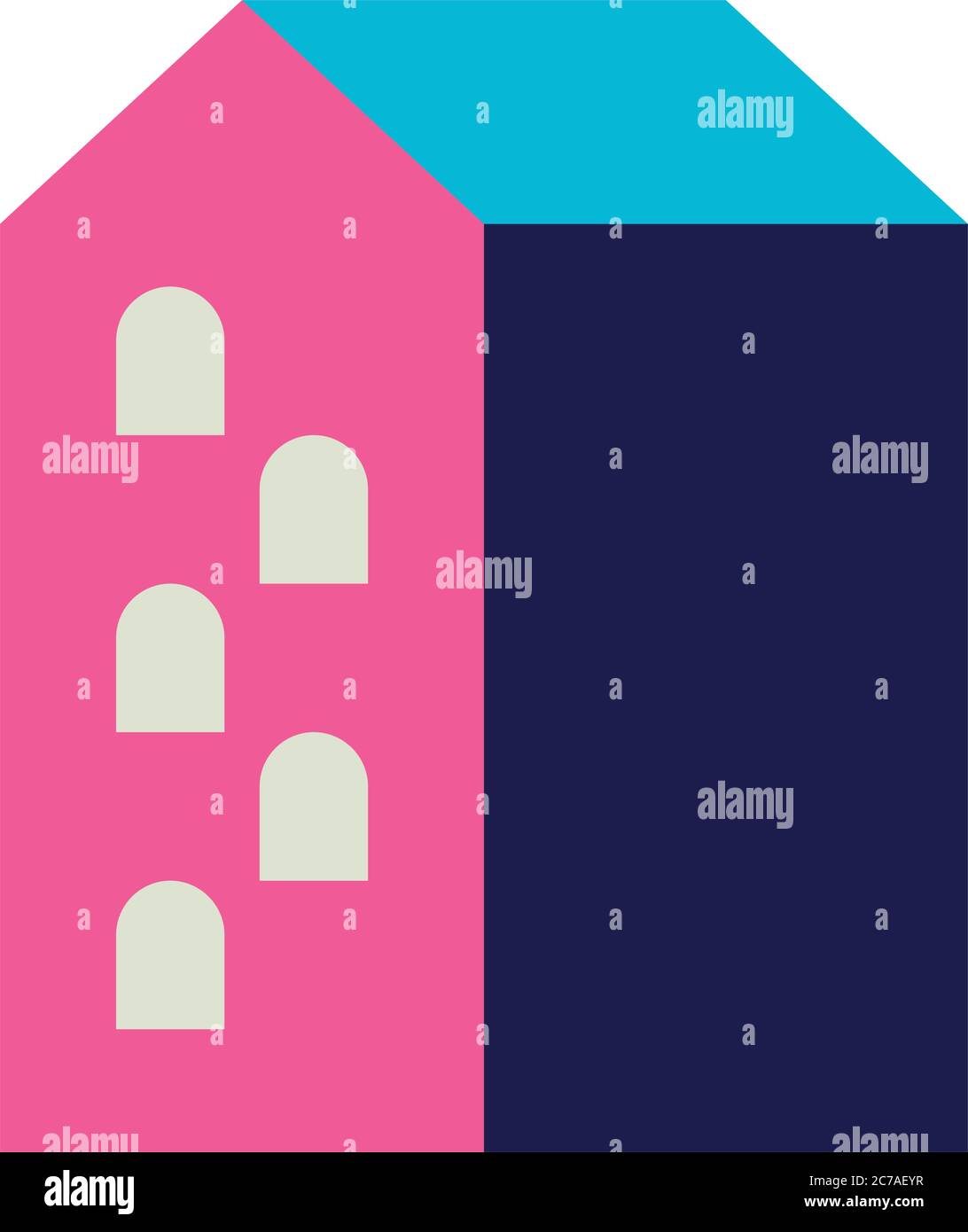 Pink city building design, Abstract geometric architecture and urban ...