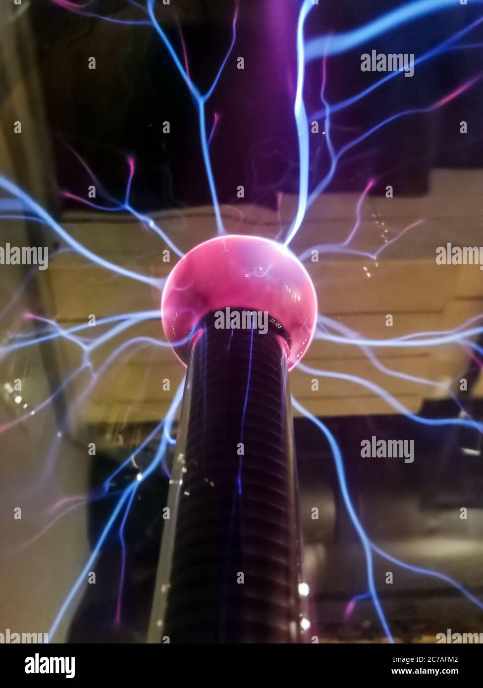 Corona discharge in plasma ball. Nikola Tesla invention Stock Photo - Alamy