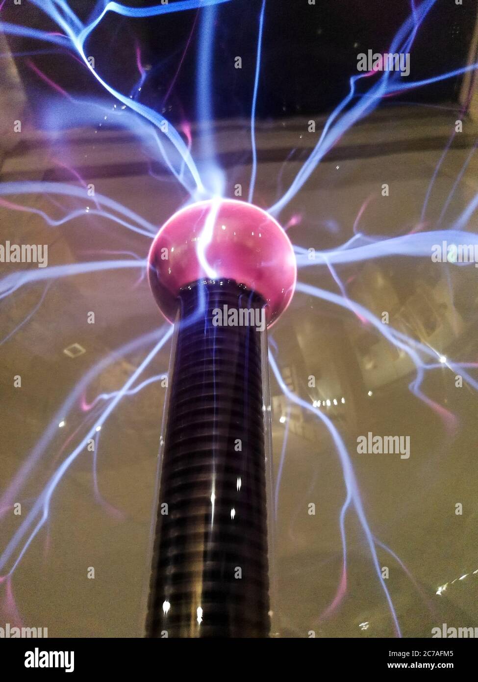 Corona discharge in plasma ball. Nikola Tesla invention Stock Photo - Alamy
