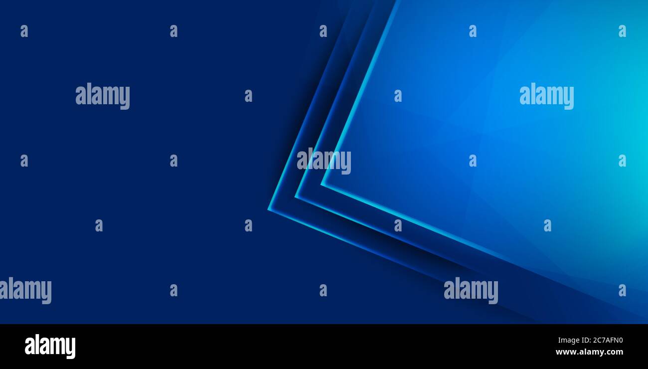 Blue neon light box illustration background with copy space for your ...