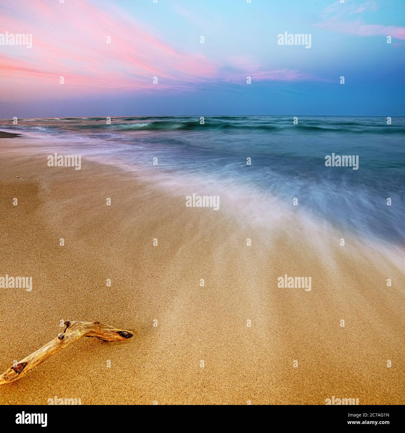 Magnificent long exposure sea sunset. Long exposure dramatic tropical ...