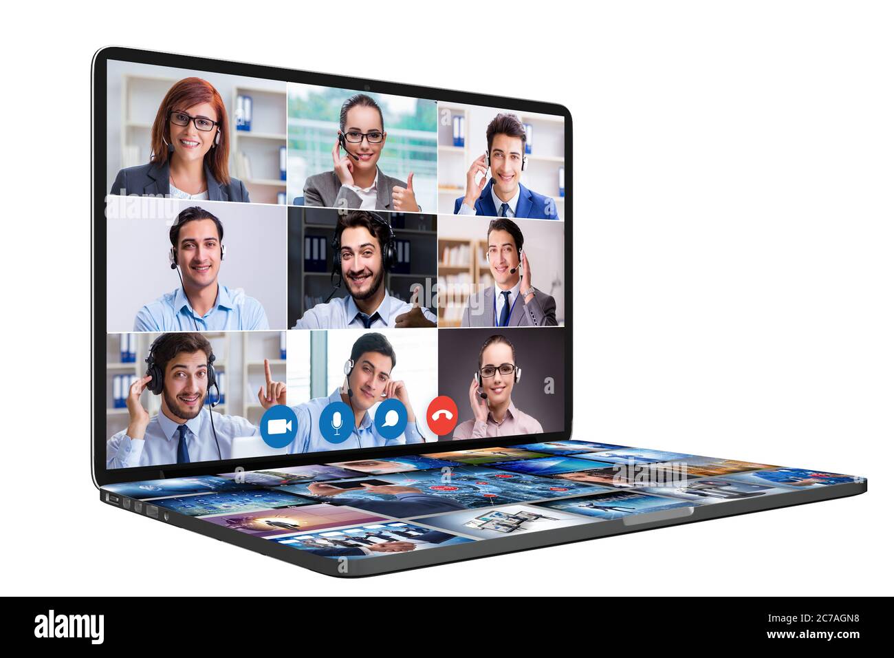 Concept of remote video conferencing during the pandemic Stock Photo ...