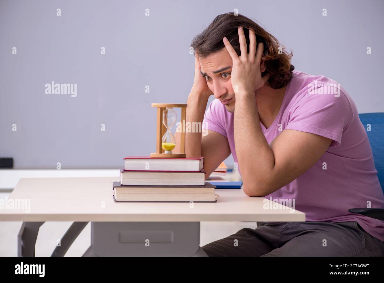 Stressed out student in classroom hi-res stock photography and images ...