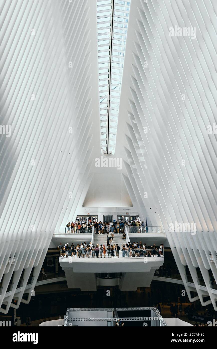 New York, NY, USA - July 20, 2019: The Oculus Building, World Trade ...