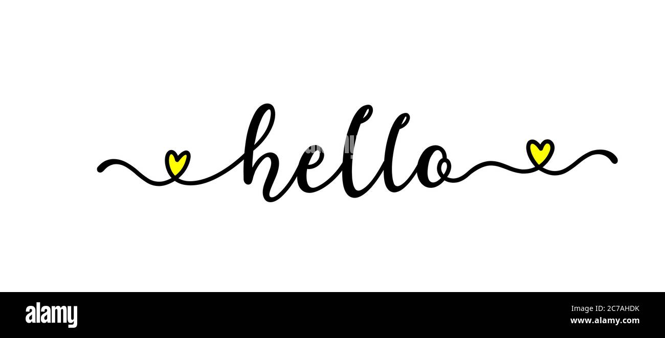 Hand sketched HELLO quote as ad, web banner. Lettering for banner ...