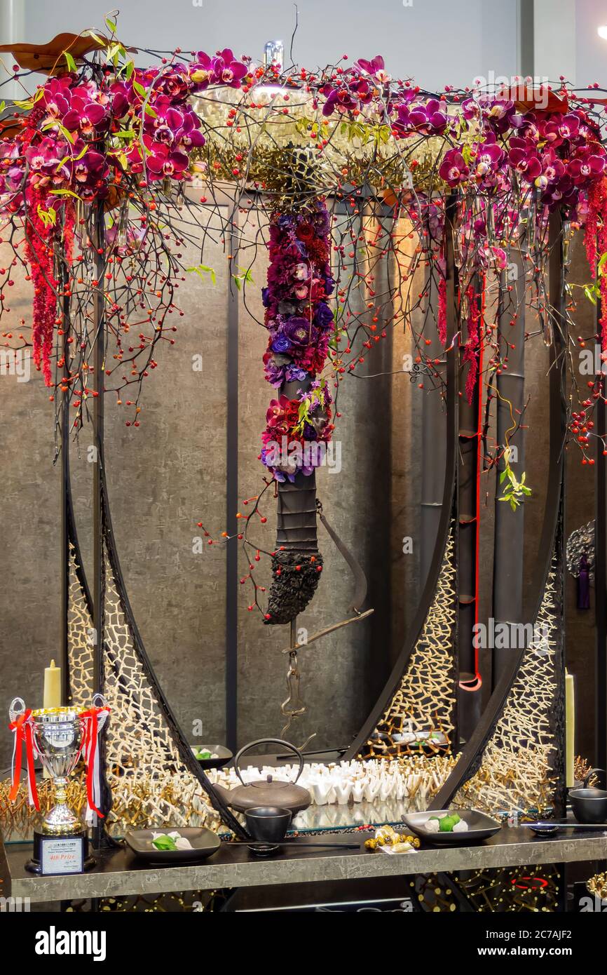 Taipei, MAR 20, 2012 - Floral design exhibt in the Expo Dome of Taipei ...