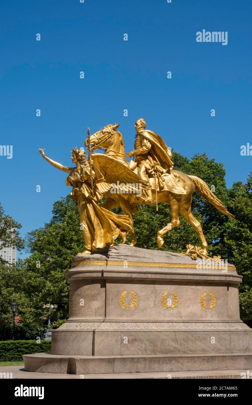 General Sherman Statue, Grand Army Plaza, NYC Stock Photo - Alamy