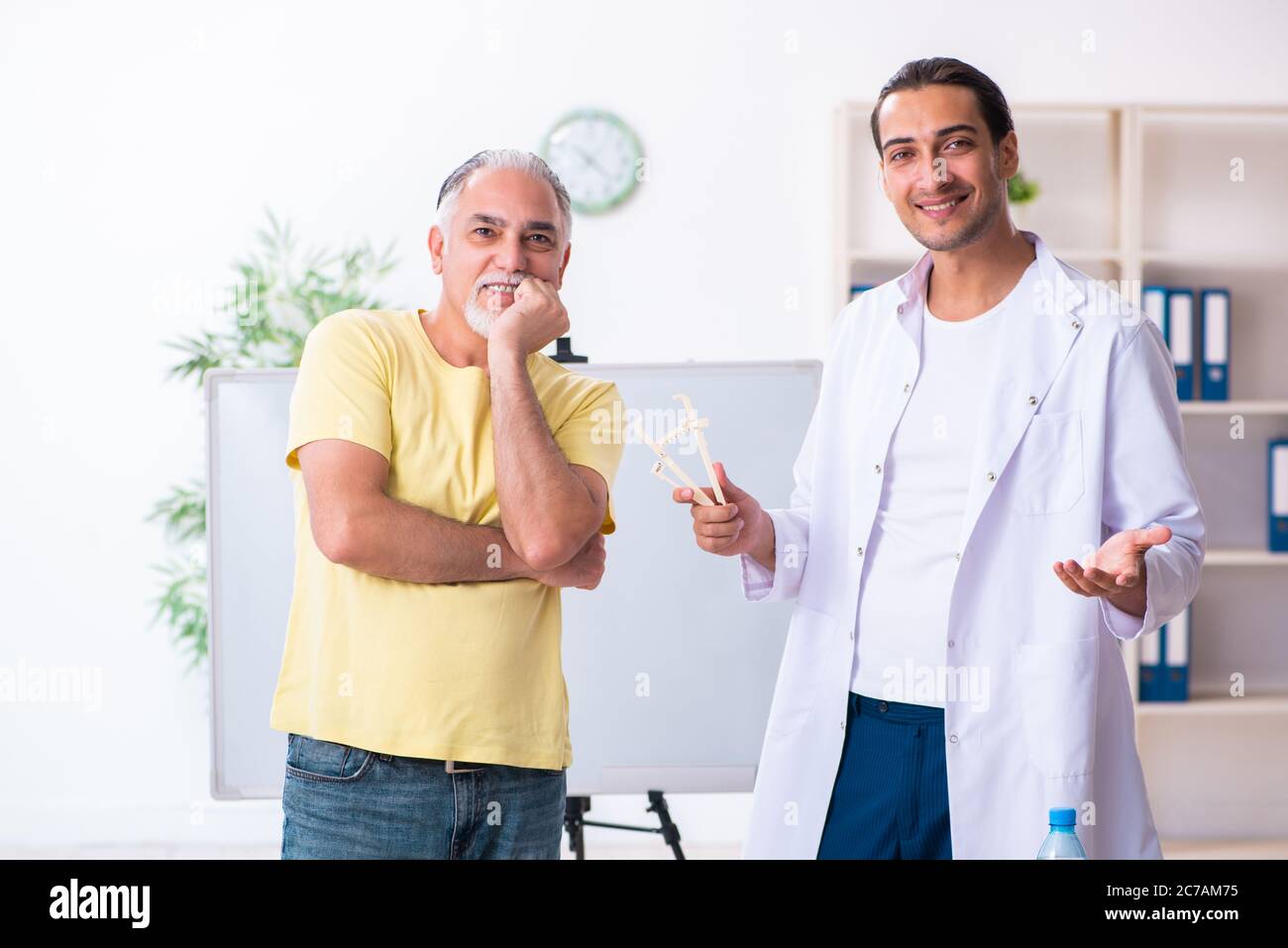 The doctor dietician giving advices to fat overweight patient Stock ...