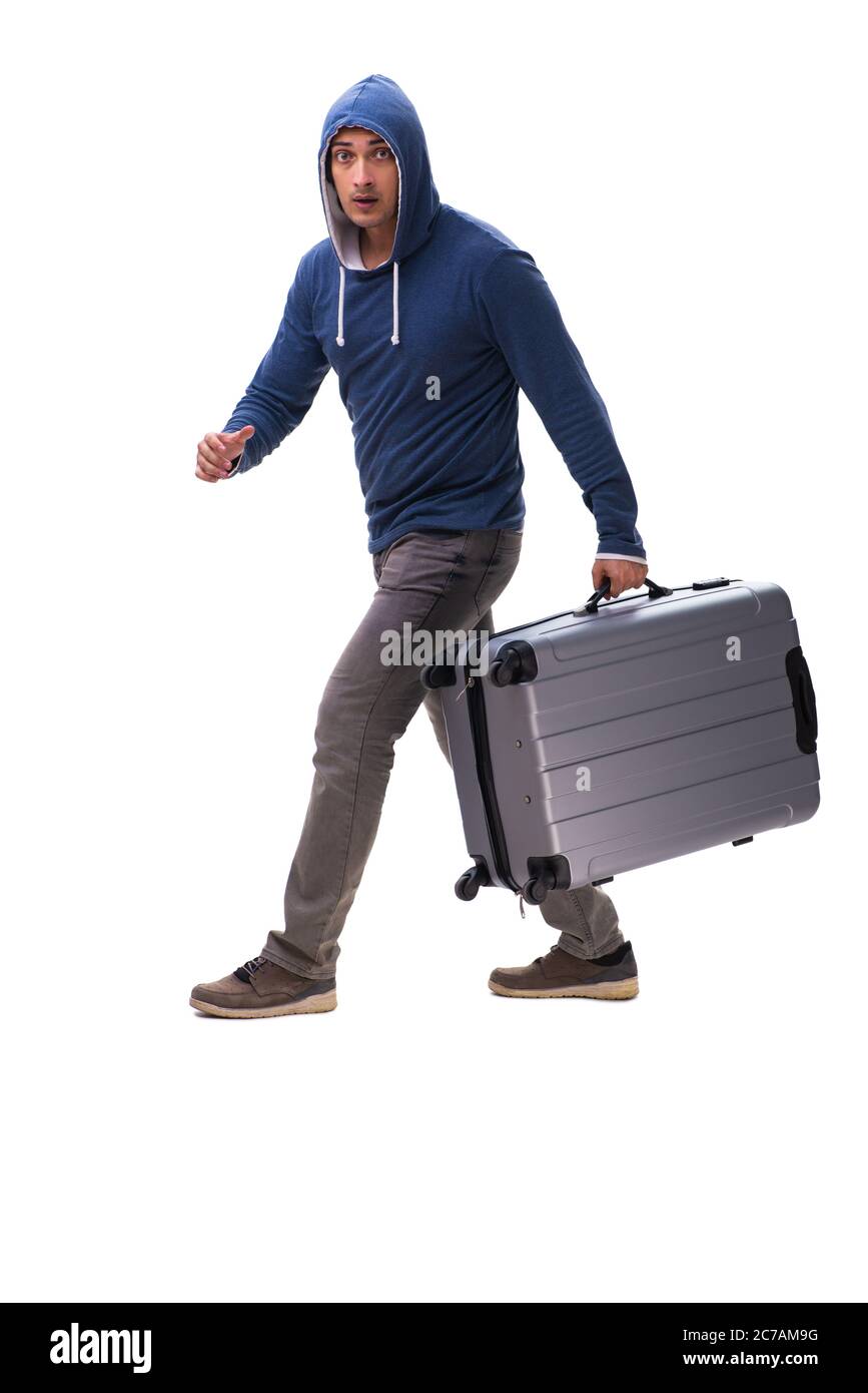 Young male bandit isolated on white background Stock Photo - Alamy
