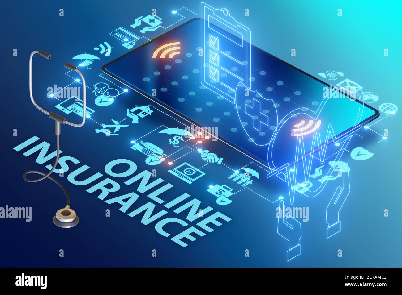 Concept of buying insurance - 3d rendering Stock Photo - Alamy