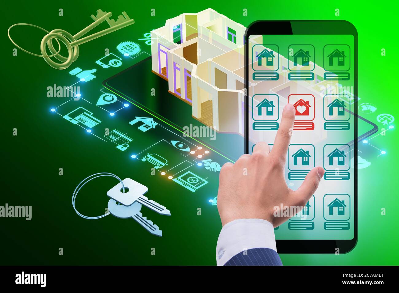 Concept of buying real estate over the internet Stock Photo - Alamy