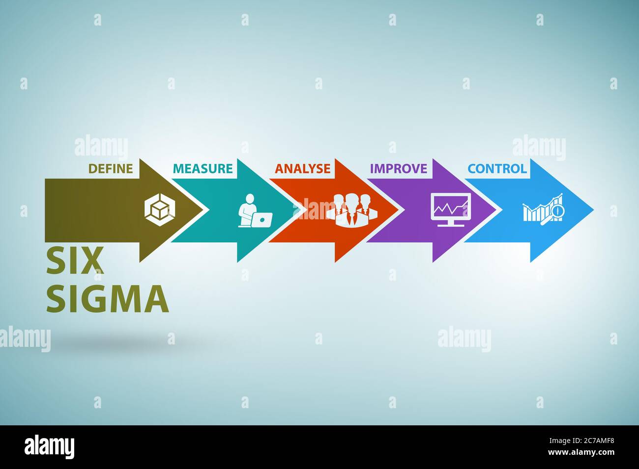 Six sigma illustration in lean management concept Stock Photo - Alamy