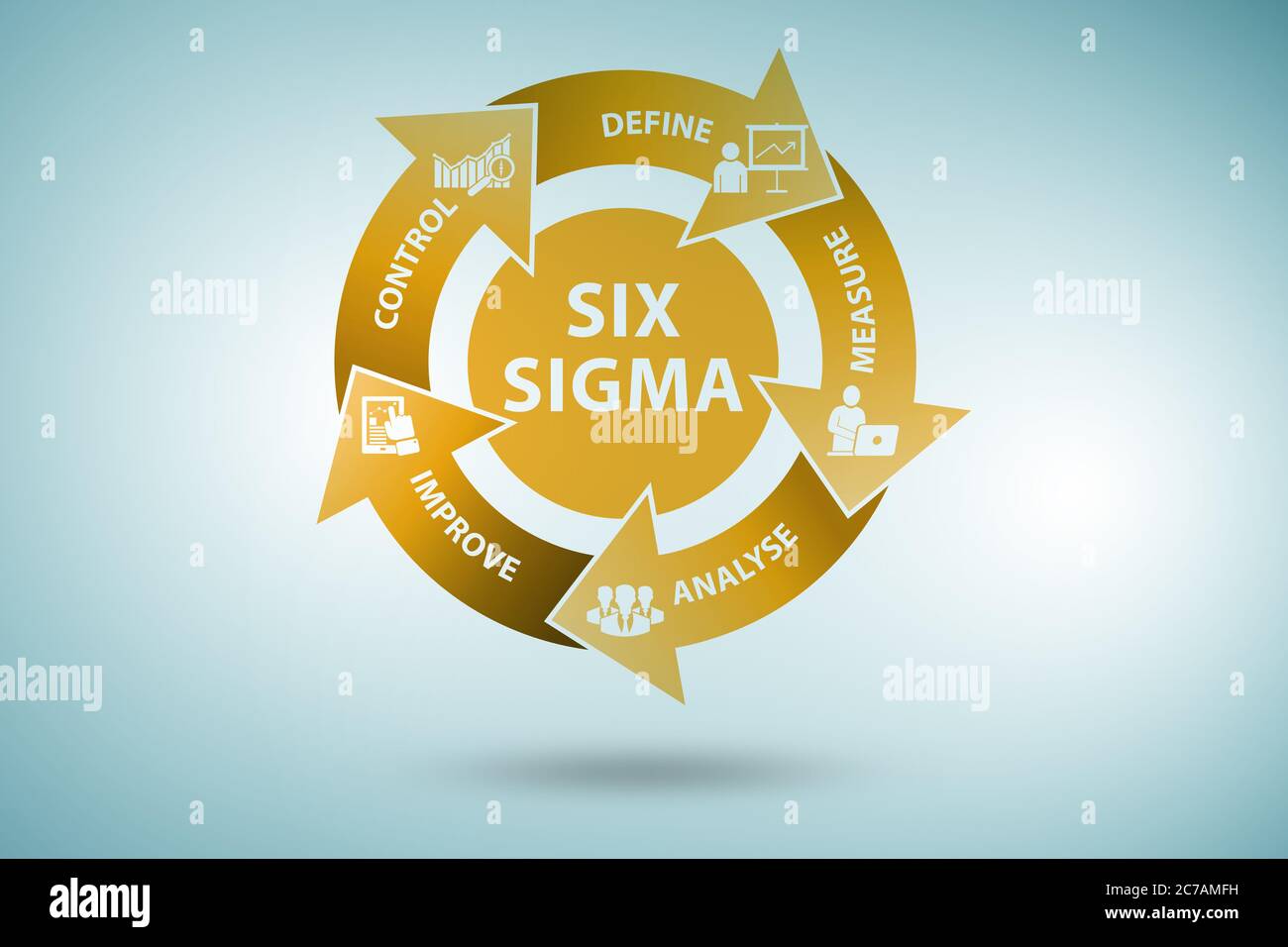 Six sigma illustration in lean management concept Stock Photo - Alamy