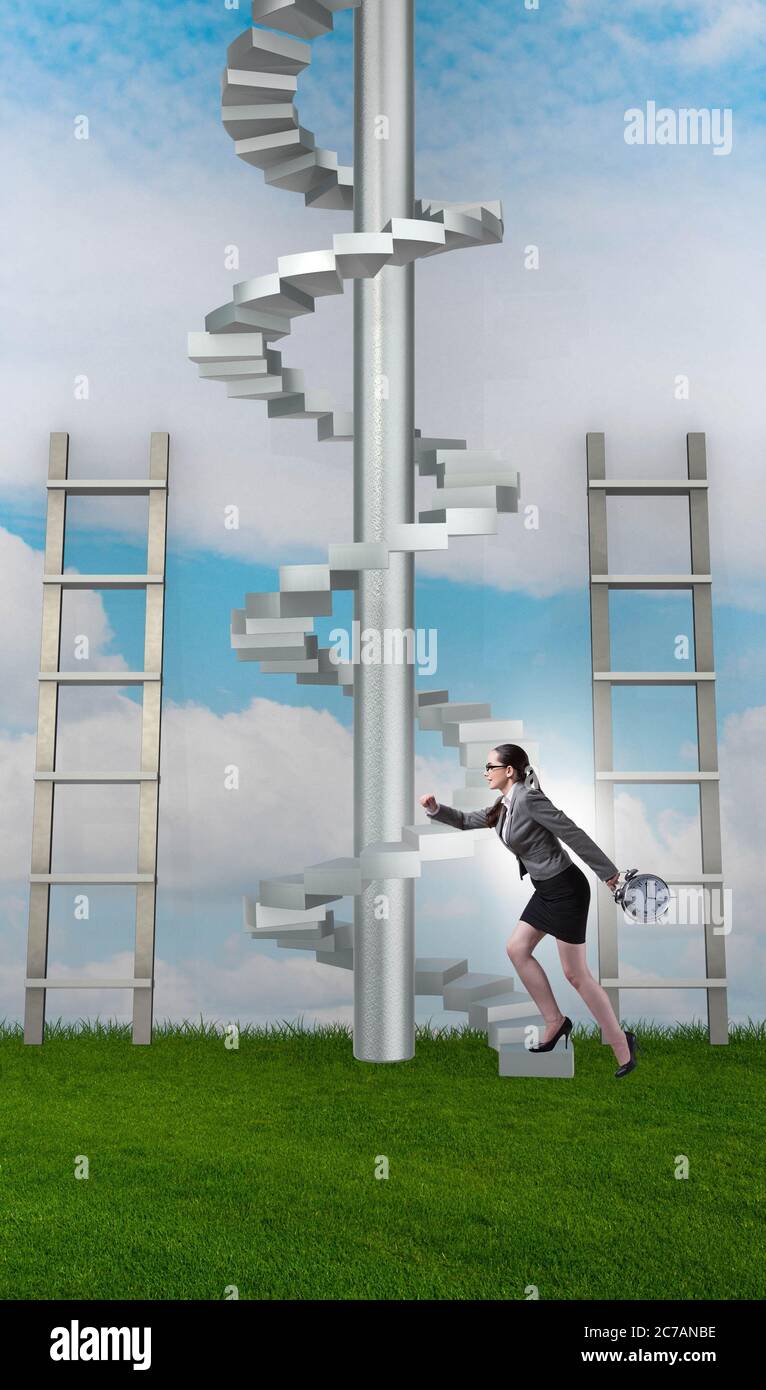 Female winner staircase hi-res stock photography and images - Alamy