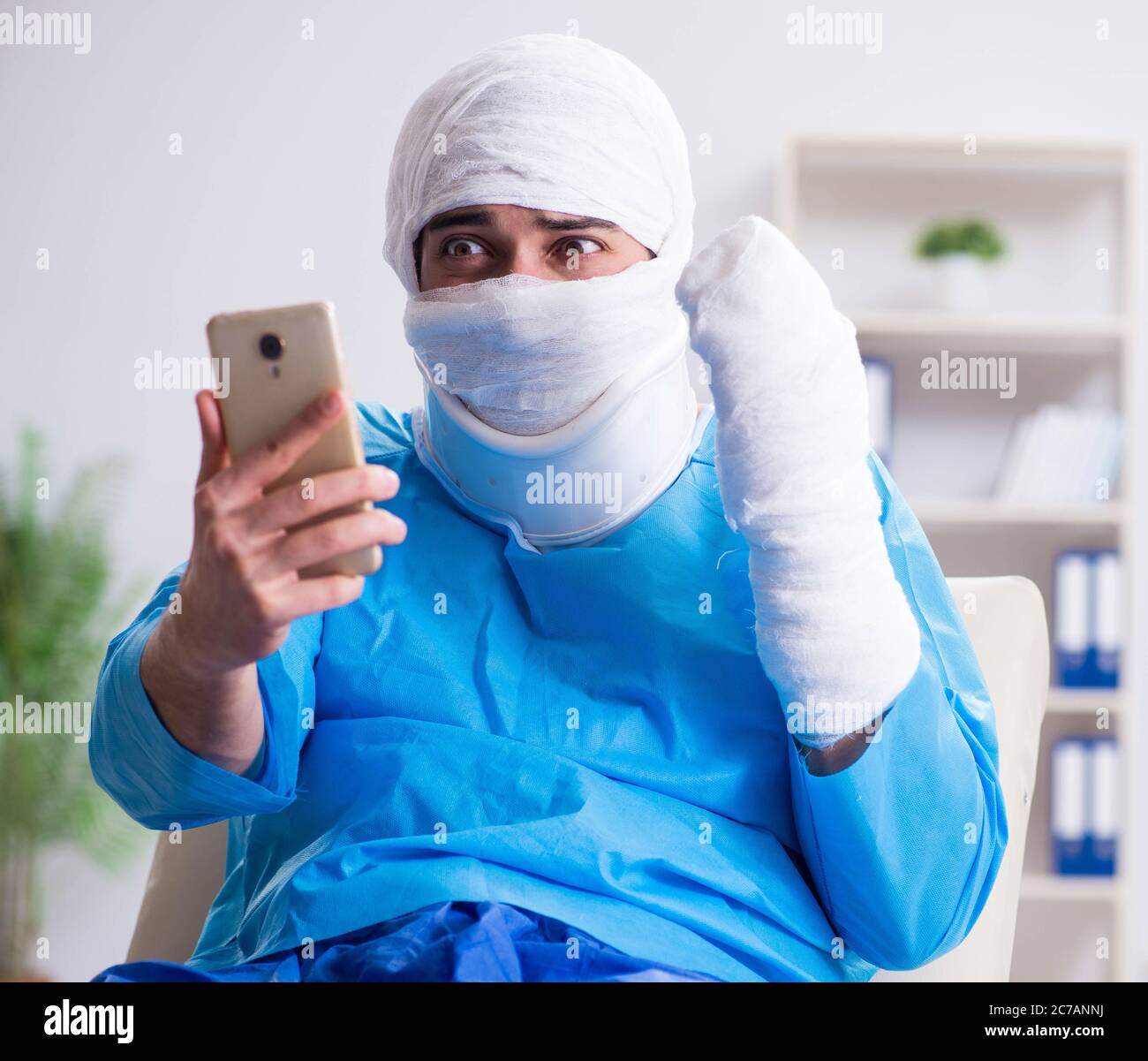 The man suffering from multiple broken bones and fractures Stock Photo ...