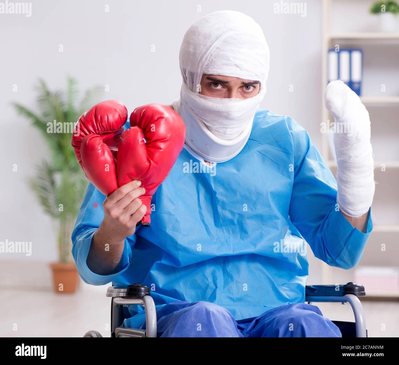 The injured boxer recovering in hospital Stock Photo - Alamy