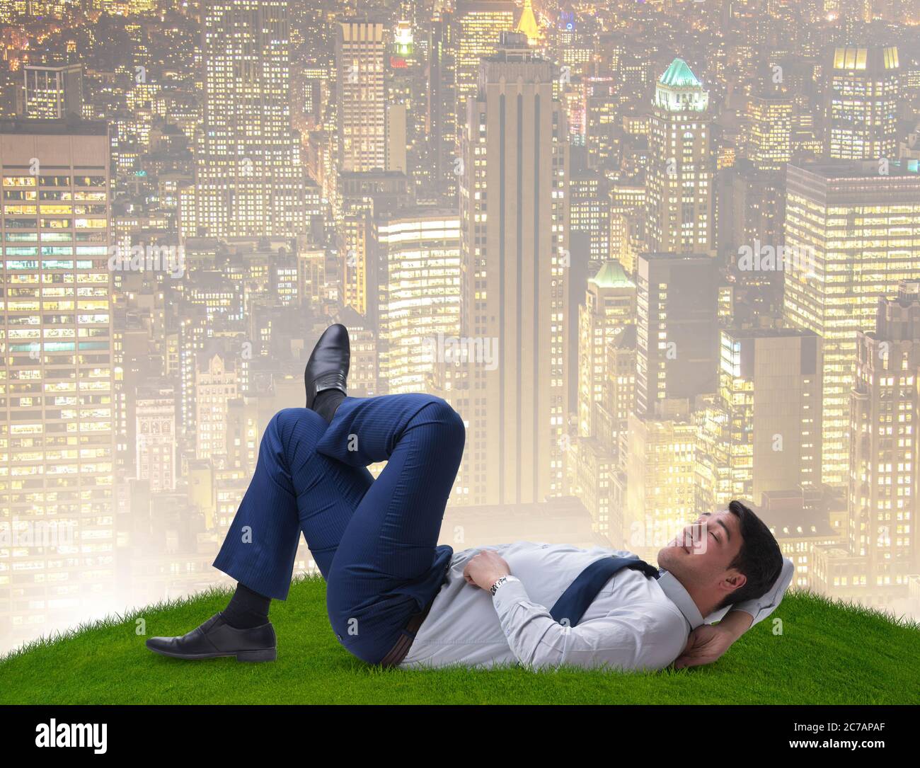 The businessman employee enjoying time off work Stock Photo - Alamy