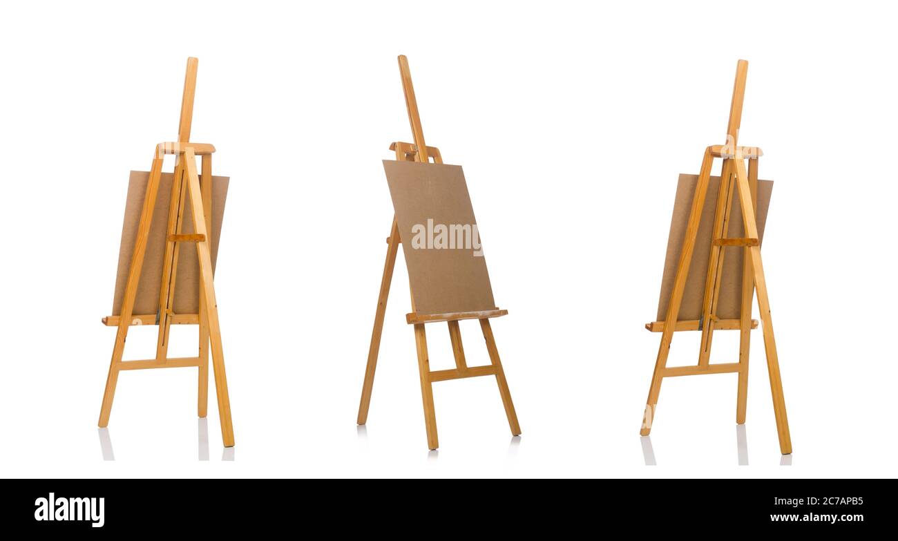 The easel isolated on the white background Stock Photo - Alamy