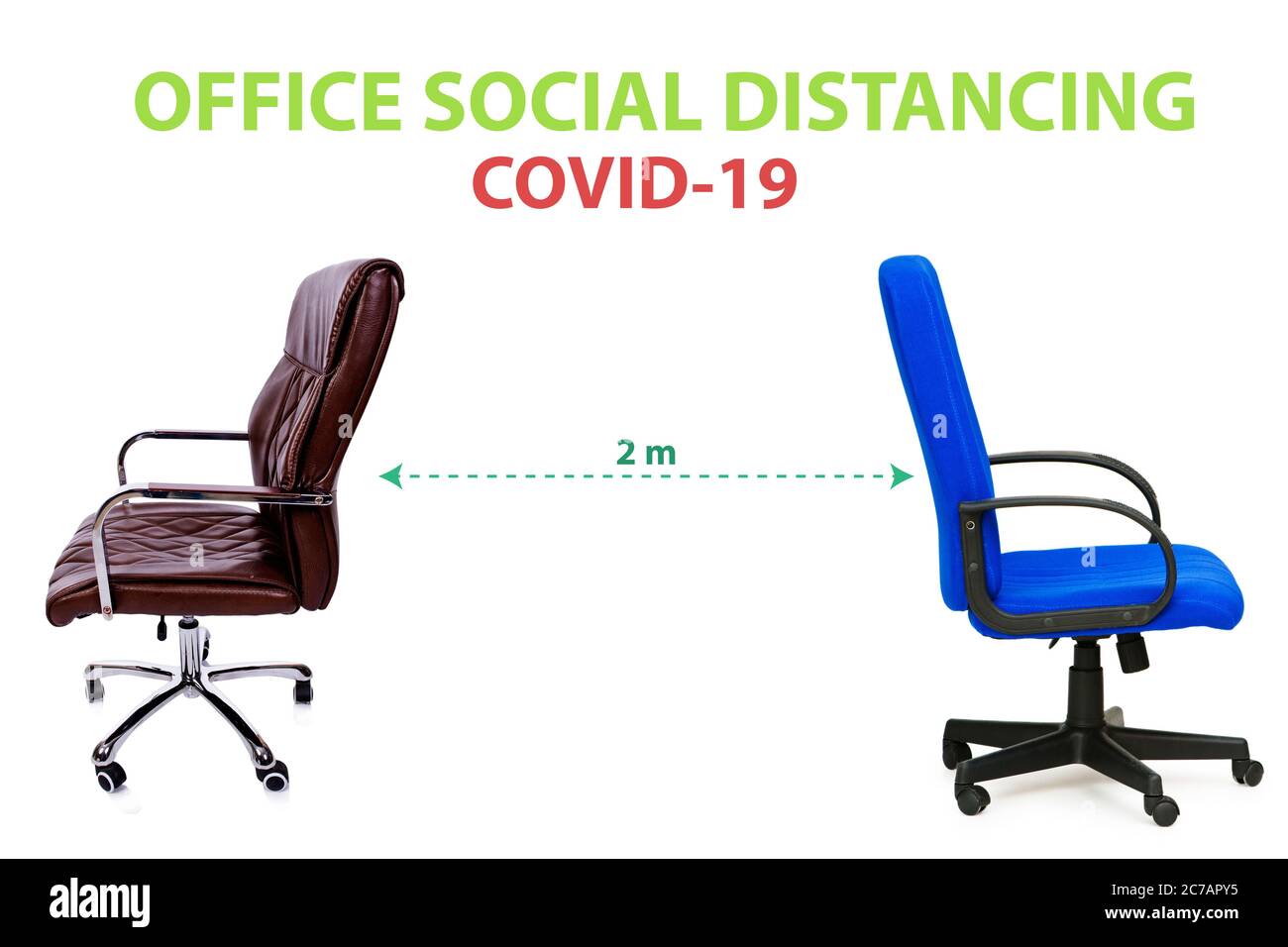 Office social distancing concept during the coronavirus pandemic Stock ...