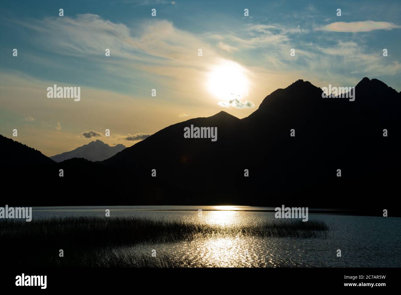 View of Perito Moreno Lake (Lago Moreno) at sunset. Bariloche ...