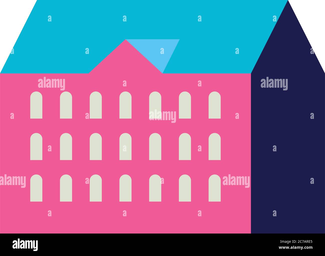 Pink city building design, Abstract geometric architecture and urban ...