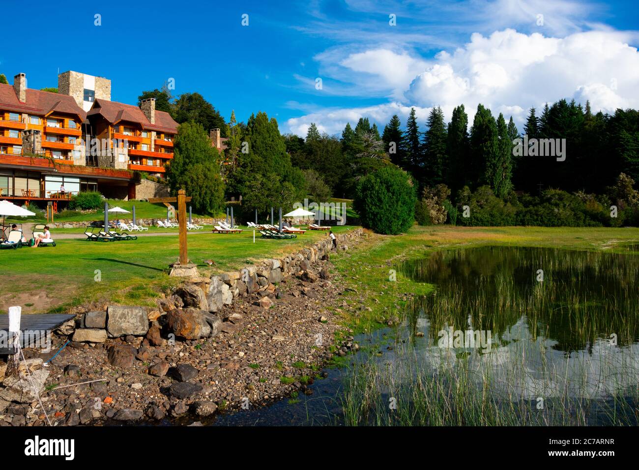Bariloche, Argentina. February 9, 2020. View of Llao Llao Hotel and ...
