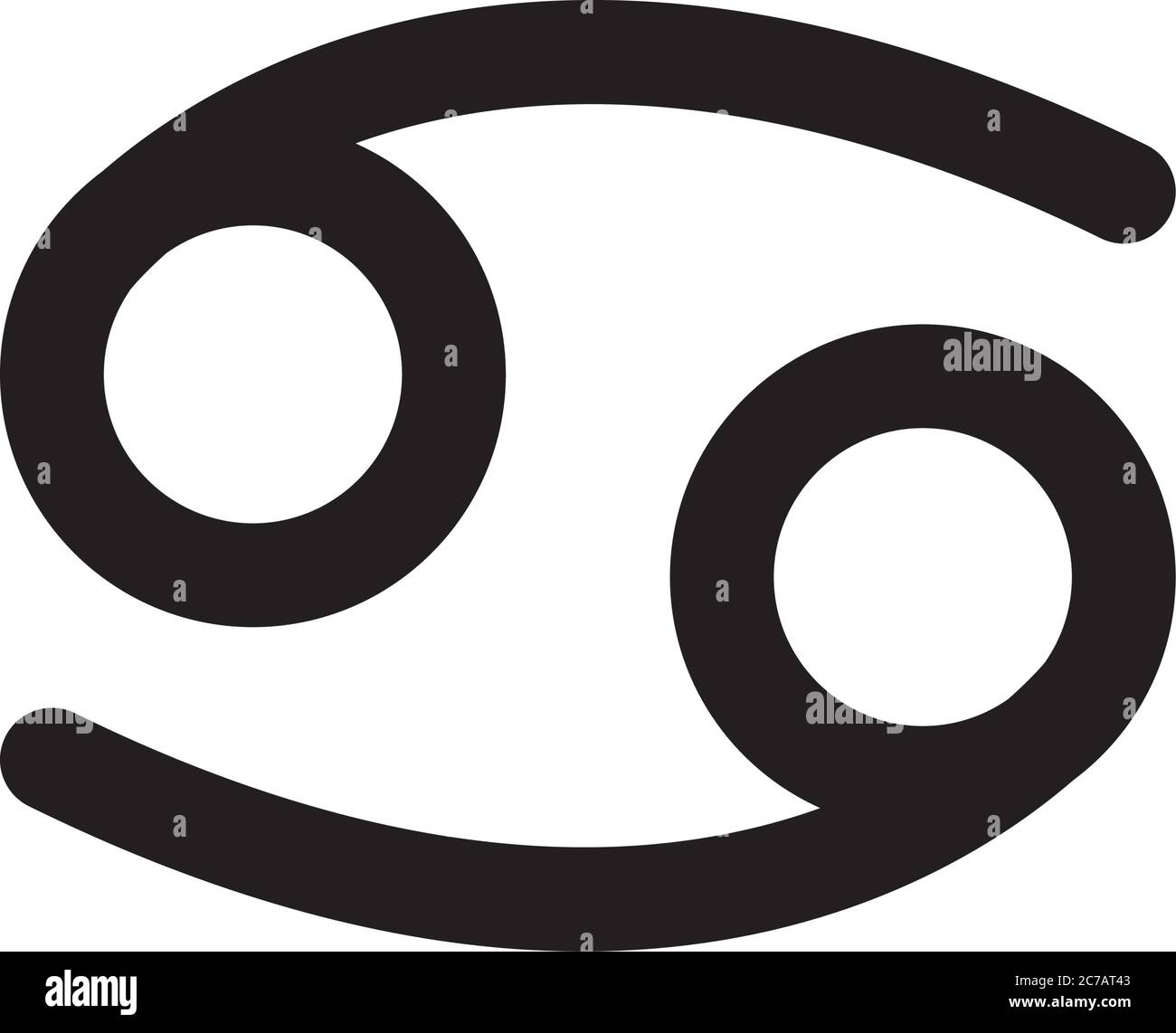 astrology concept, cancer sign, the crab symbol over white background ...