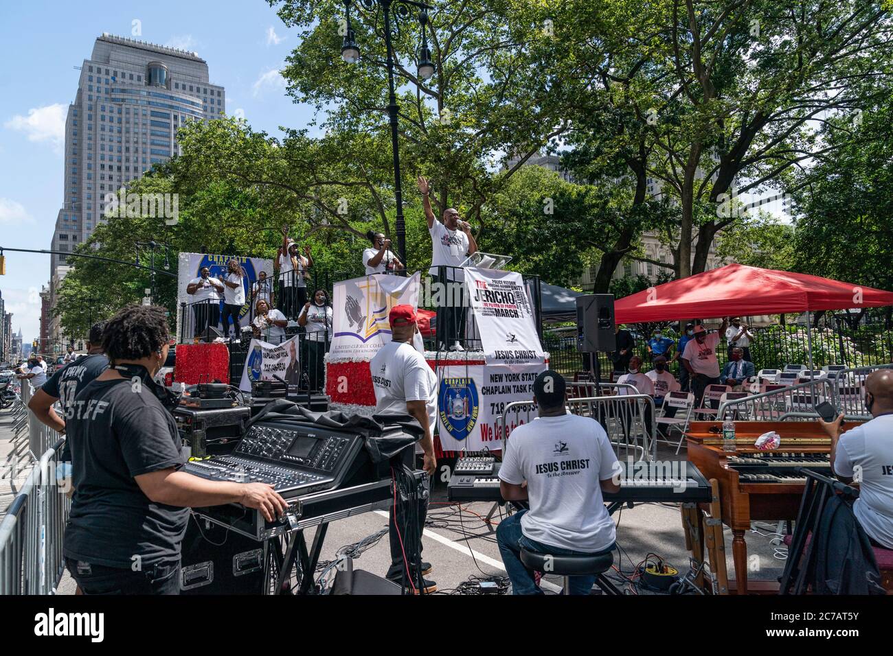 New York, NY - July 15, 2020: The Jericho The Power of Prayer Rally and ...