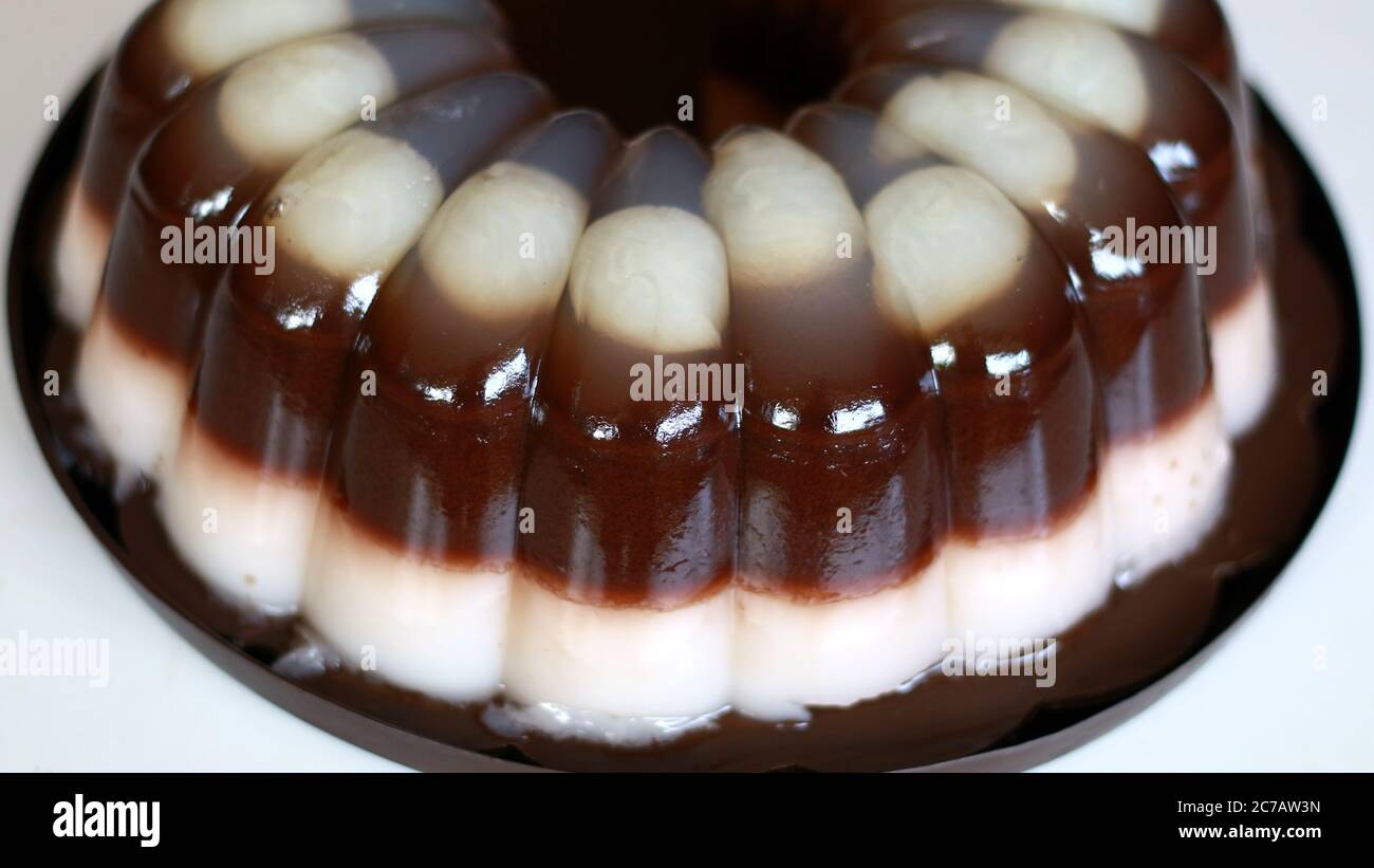 Sweet chocolate pudding with longan fruit Stock Photo - Alamy