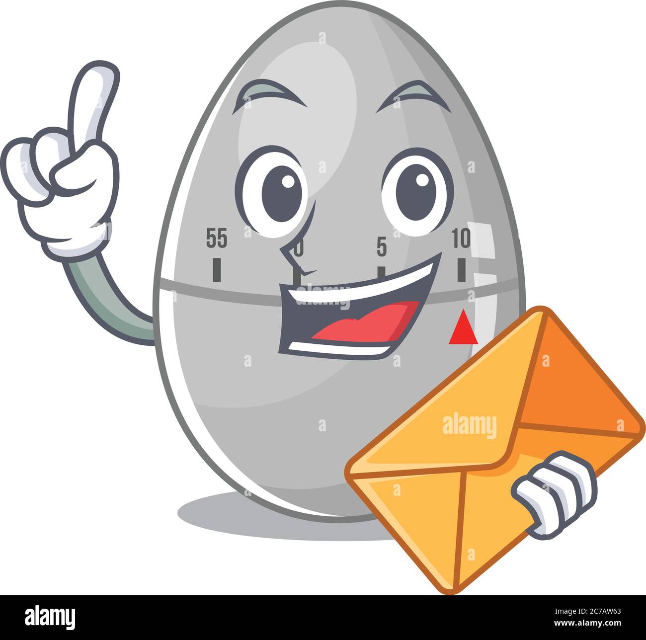 A picture of cheerful egg kitchen timer cartoon design with brown ...