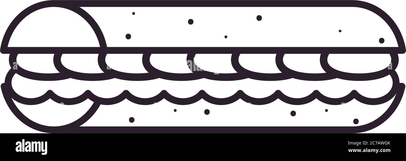 sandwich line style icon design, fast food eat restaurant and menu ...