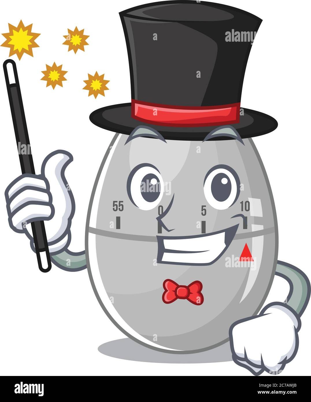 A gorgeous smart Magician of egg kitchen timer cartoon design style ...