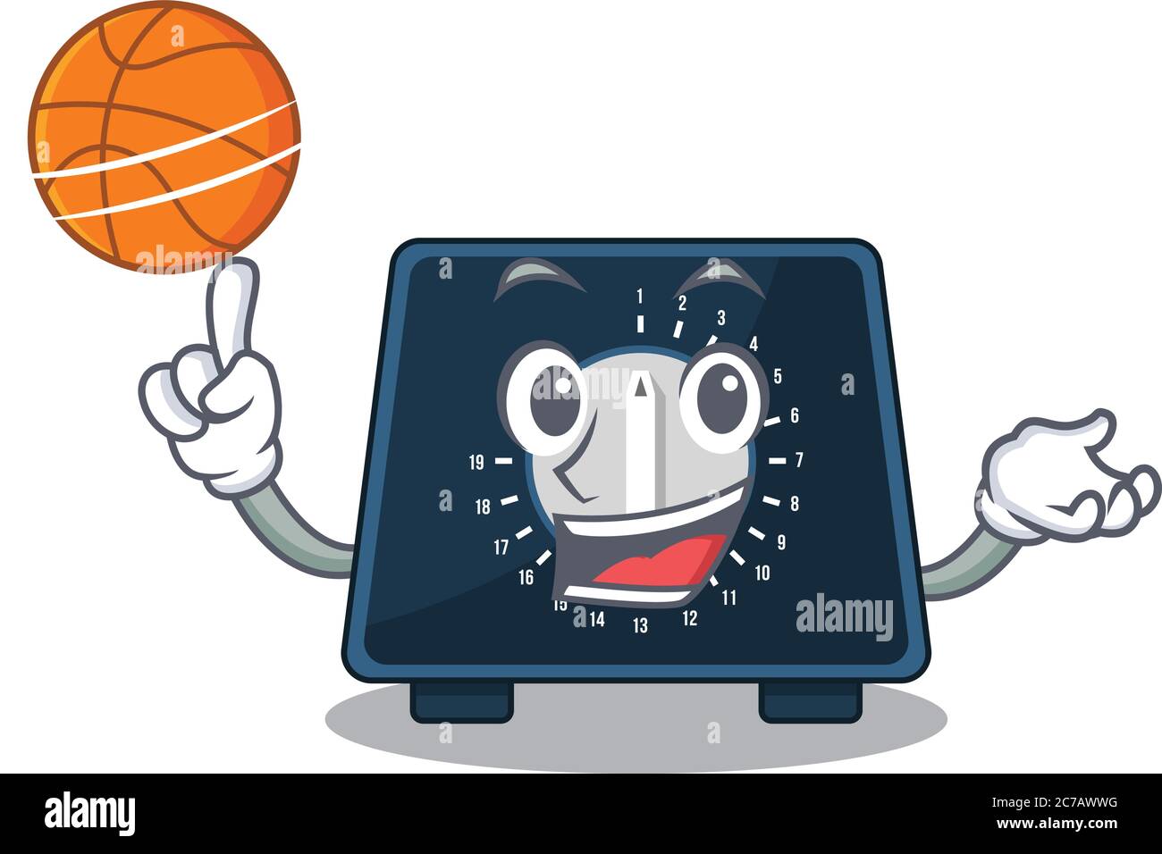 Sporty cartoon mascot design of kitchen timer with basketball Stock ...