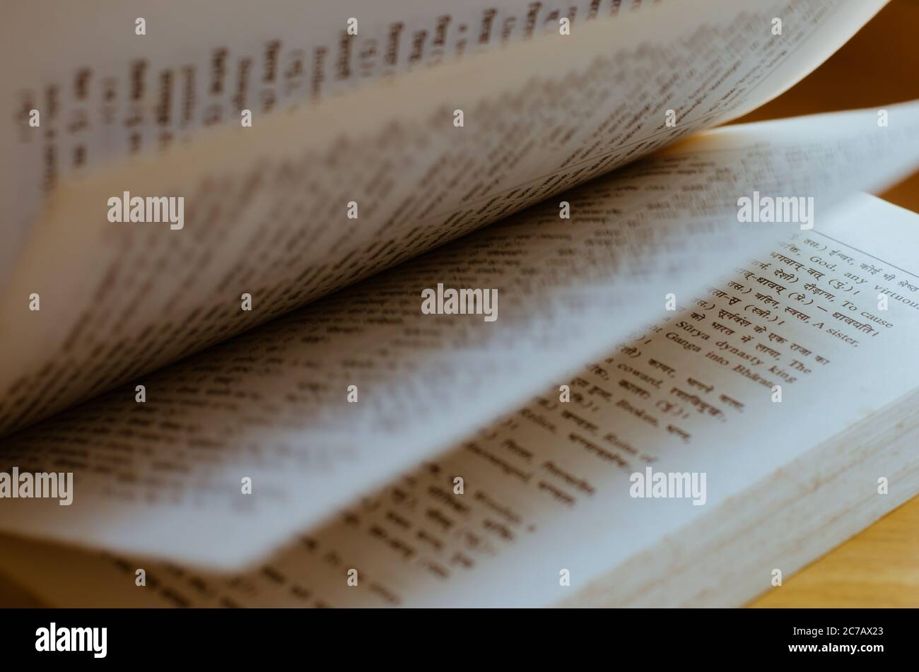 Old Dictionary of Hindi-English Language Fast Open in Blurry Background ...
